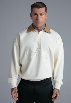 Siksilk Herren Ecru Polo Pullover XXL