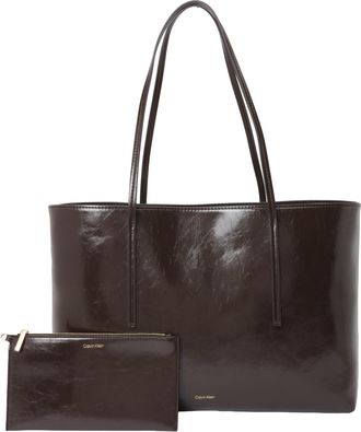 Calvin Klein Shopper Foil Logo Glossy Tote With