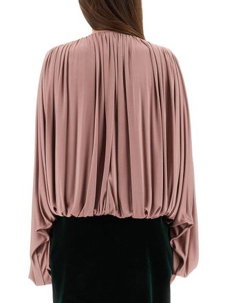 Saint Laurent Fluid Knit Viscose Blouse - Pink