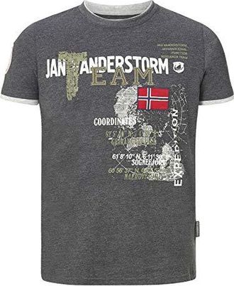 Jan Vanderstorm Homme T-Shirt Sölve Gris Foncé, 7XL (XXXXXXXL) - 80/82