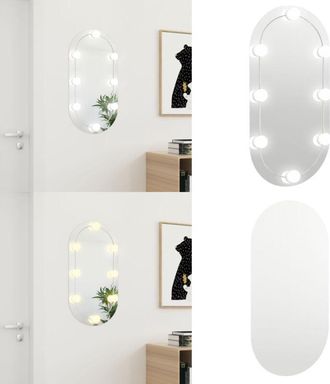 vidaXL Vidaxl - Spiegel mit LED-Leuchten 80x40 cm Glas Oval - Spiegels - LED-Spiegel - Badezimmerspiegel - Kosmetikspiegel - Makeupspiegel - Home & Living