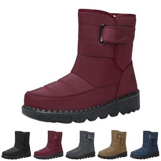 Generic Bottes de neige pour femme avec fermeture facile &agrave; enfiler, doublure en fourrure pelucheuse, &eacute;paisse, confortable, chaude, bottes dhiver antid&eacute;rapante
