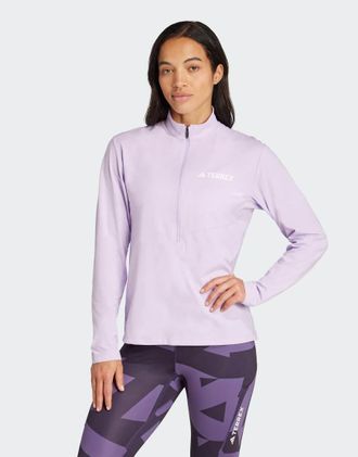 adidas adidas Performance - Terrex Multi Climacool - T-shirt &agrave; manches longues et col zipp&eacute; - Prune poudr&eacute;-Violet