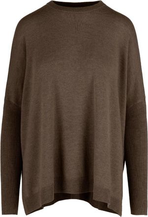 Bomboogie Femme, Pulls, Brun, Taille: 40 FR Pull oversize &agrave; manches longues en laine m&eacute;rinos