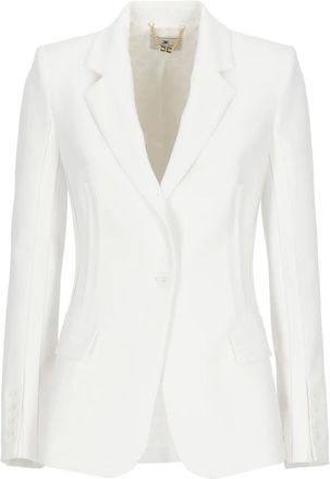 Elisabetta Franchi Femme, Vestes, Beige, Taille: 40 FR Double Crepe Blazer