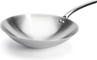 De Buyer De Buyer 3122.36 Wok, Edelstahl, Silber, 27,9 x 20,1 x 10,9 cm