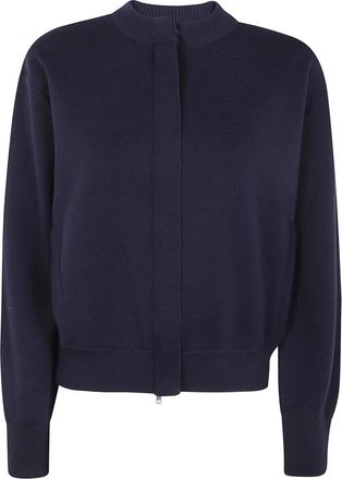 Max Mara Femme, Pulls, Bleu, Taille: 38 FR Pelago Merino Wool Bomber Jacket
