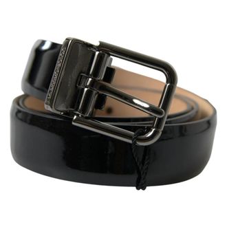 Dolce & Gabbana Schwarzer Leder Herreng&uuml;rtel mit Metallschnalle - - Accessories - Herren - Schwarzk - ONE SIZE