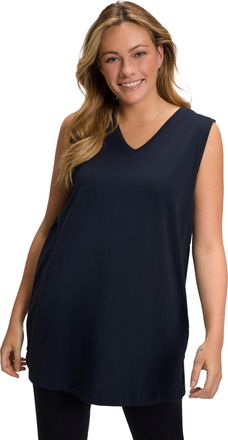 Ulla Popken Damen Basic-v-top T-Shirts, Navy Blau, 54-56 EU