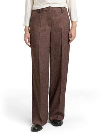 Tom Tailor Damen 1048849 TTLEA Wide Hose in Melange-Optik, 39157-Dark Pecan Brown Structure, 40W / 32L