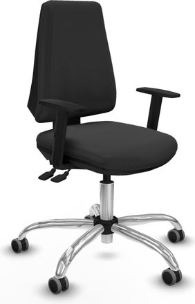 Piqueras y Crespo Elche B&uuml;rostuhl, grau, mit 1D-Armlehnen, ausgestattet mit Asincro und Schneideschaum, 65 mm Rollen, Parkett, Dunkelgrau