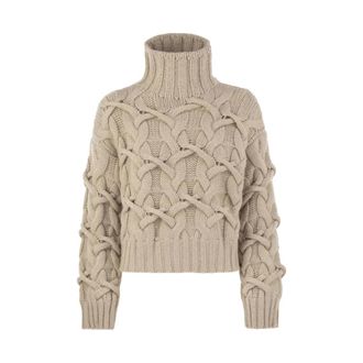 Brunello Cucinelli Femme, Pulls, Beige, Taille: 40 FR Cashmere Tricots