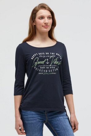 soccx 3/4-Arm-Shirt mit Bindeband am Saum