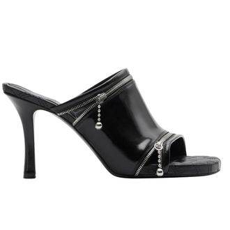 Burberry Peep Mules Mit Absatz, Schwarze Abs&auml;tze