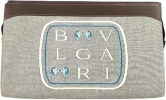 Bulgari unisex, Pre-owned, Gris, Taille: ONE Size Pochette en toile Pre-owned