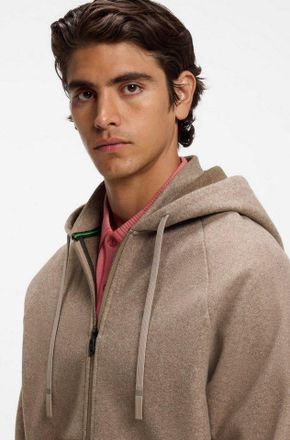 HUGO BOSS Outdoorjacke SW Transit Kapuze mit Kordelzug, Relaxed Fit, 2-Wege-Zipper