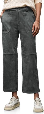 Street One Damen 3716937 Straight Leg Velourshose, Balsam Green, 40W x 28L