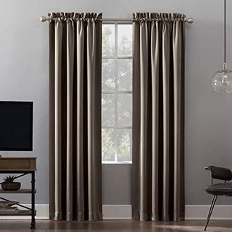 Sun Zero Sun Zero Oslo Theater Grade Extreme 100% Verdunkelungsvorhang für Gardinenstangen, Polyester, Taupe, 52 W x 84 L (Pack of 1)