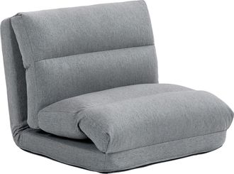 HOMCOM 3 in 1 Schlafsessel klappbar Schlafsofa mit Bettfunktion Leinenoptik, umwandelbar G&auml;stebett Gepolstert Klappsessel Klappmatratze Bodensessel f&uuml;r Wohnz