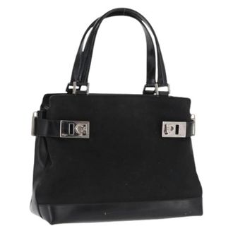 Ferragamo Sac &agrave; main en toile Pre-owned - Femme - Pre-owned - Noir - Taille: ONE Size