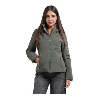Yes-Zee Kurze gesteppte Jacke mit Kapuze - - Jackets - Damen - Gr&uuml;n - S