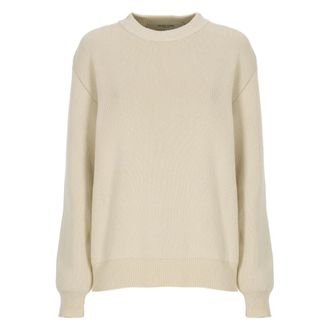 Golden Goose Beiger Baumwoll Rundhals Pullover - - Knitwear - Damen - Beige - M