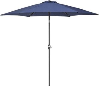 Beliani Beliani - Parasol de Jardin 270 cm en Bois et Tissu Polyester Bleu Marine Manivelle Varese