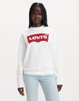 Levi's Gr Everyday - Sweatshirts in Wei&szlig; mit Rundhalsausschnitt und Farbverlauf im Malbuch-Design