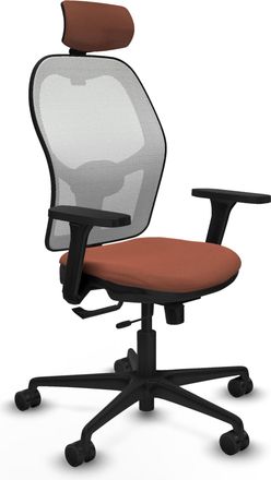 Piqueras y Crespo Ergonomischer Stuhl, Beige, mit 3D-Armlehnen, h&ouml;henverstellbare Lendenwirbelst&uuml;tze und h&ouml;henverstellbares Kopfteil, Neigung und Neigung, ausgestattet 