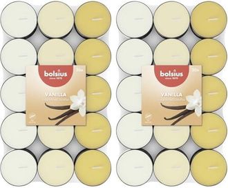 Bolsius Bolsius - 30 Duft theelichter - Vanille - Brenndauer von 3,5 Stunden - Durchmesser 38 mm - Natürliche Extrakte - Enthält Veganes Wachs - Ohne Palmöl (