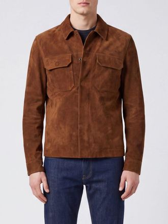 Tom Ford Veste-chemise en peau dagneau su&eacute;d&eacute;e avec poches plaqu&eacute;es &agrave; rabat