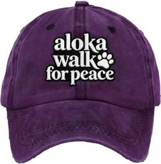 Generic Broderie &agrave; la main Unisexe Marche pour Peace Hat Moines et Aloka Dog Peace Walking Casquette de baseball, violet, Taille unique