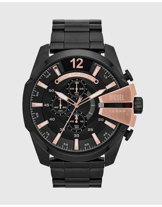 Diesel montre chronographe Mega Chief en acier inoxydable noir pour homme