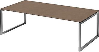 Bisley Cito Chefarbeitsplatz/Konferenztisch, 740 mm höhenfixes O-Gestell, Metall, Wn355 Dekor Nußbaum, Gestell Silber, 120 x 240 x 74 cm
