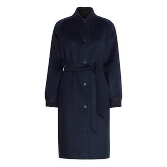 Max Mara Cappotto midi monopetto in doppio drap - - Coats - Damen - Blau - 2XS