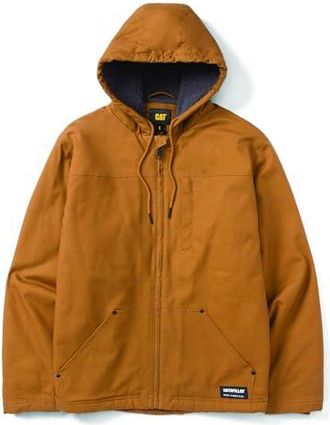 CAT Caterpillar Hooded Sherpa Lined Jacket Bronze