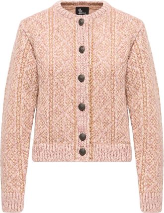 Moncler Moncler Cardigan En Alpaga Et Laine M&eacute;lang&eacute;s &Agrave; Motif Argyle En Jacquard, Femme, Blanc, Taille: L