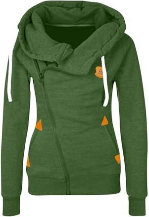 Generic 2026 Vestes surdimensionn&eacute;es d&eacute;contract&eacute;es &agrave; manches longues avec fermeture &eacute;clair pour lautomne et lhiver, Vert, XXL