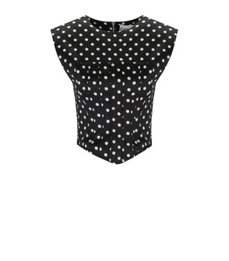 Ganni CORSET TOP NOIR POIS GANNI