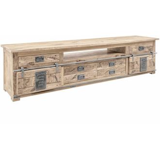 Massivmoebel24 TV-Board Mango 240x50x60 whitewash lackiert railway 356