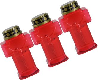 Artibetter 3st&uuml;cke Teiliges Flammenlose Dekoleuchten Mit Jesus-kreuz F&uuml;r Garten Und Friedhof Dekorative Elektrische Kerzenlichter F&uuml;r Gedenkfeiern Und Kirchen Ba