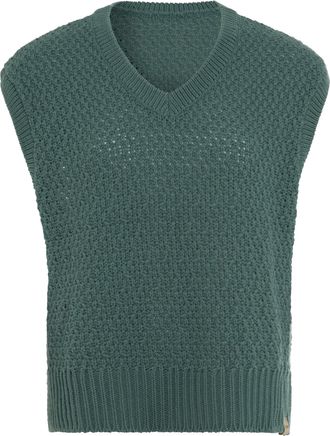 Knit Factory Luna Gestrickte Spencer - Strickweste - Damen Slipover - Gestrickter &auml;rmelloser Pullover - Laurel - 40/42