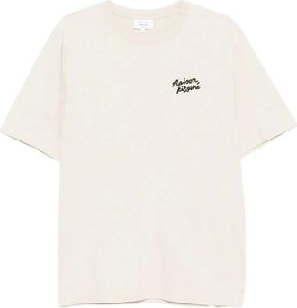 Maison Kitsun&eacute; Homme, Tops, Beige, Taille: S Handwriting Comfort Tee-Shirt