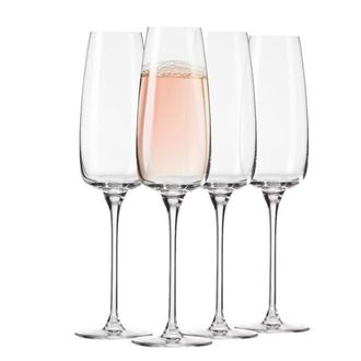 Krosno Verres &agrave; champagne Modern 4 x 220ml | Verres &agrave; prosecco | Cadeau de mariage | Lave-vaisselle | Verre cristallin | Verre sans plomb | Durable | R&eacute;sista