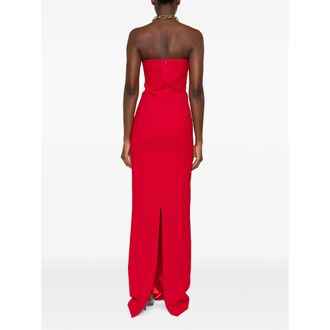 New Arrivals Strapless V-Neck Floor-Length Dress - Red