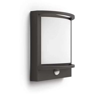 Philips myGarden - LED-Wandleuchte f&uuml;r den Au&szlig;enbereich 23x19 cm, 2700 k, 12 w, mit Sensor, Anthrazit 915005554501