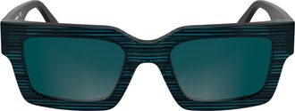 Karl Lagerfeld Unisex Adult Sunglasses KL6182S - Striped Blue with Solid Petrol Lens