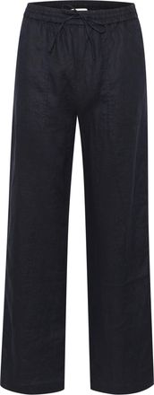 Part Two Part Two Damen Womens Pants High-Waisted Regular Fit Wide Legs Drawstring Waistband Hose, Dark Navy