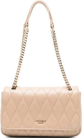 Twinset Femme, Sacs, Beige, Taille: ONE Size Quilted Chain Shoulder Bag