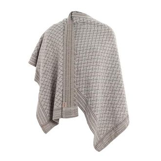 Knit Factory Dusk Poncho r&eacute;versible - Marron/Iced Clay - One Size